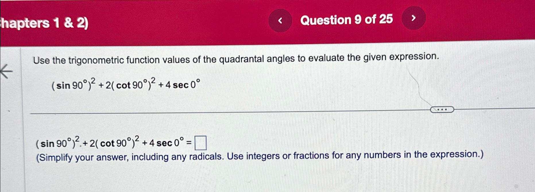 Solved Use the trigonometric function values of the | Chegg.com