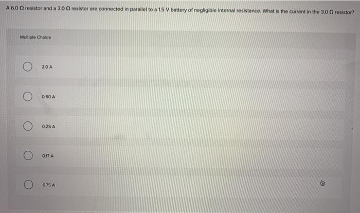 Solved A 60 resistor and a 30 resistor are connected in | Chegg.com