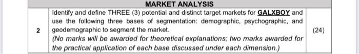 Solved MARKET ANALYSIS Identify and define THREE (3) | Chegg.com