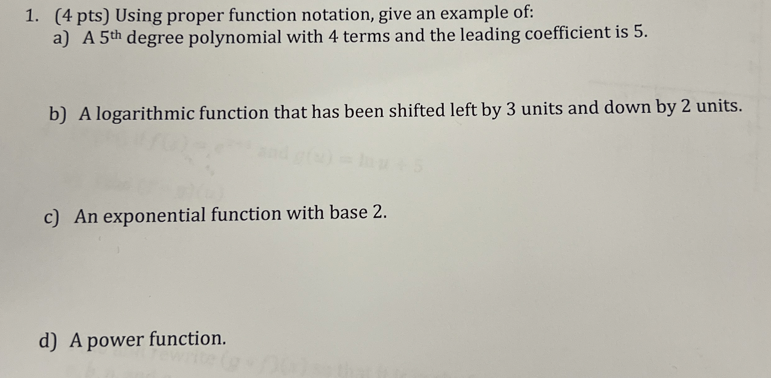 Solved (4 ﻿pts) ﻿Using proper function notation, give an | Chegg.com