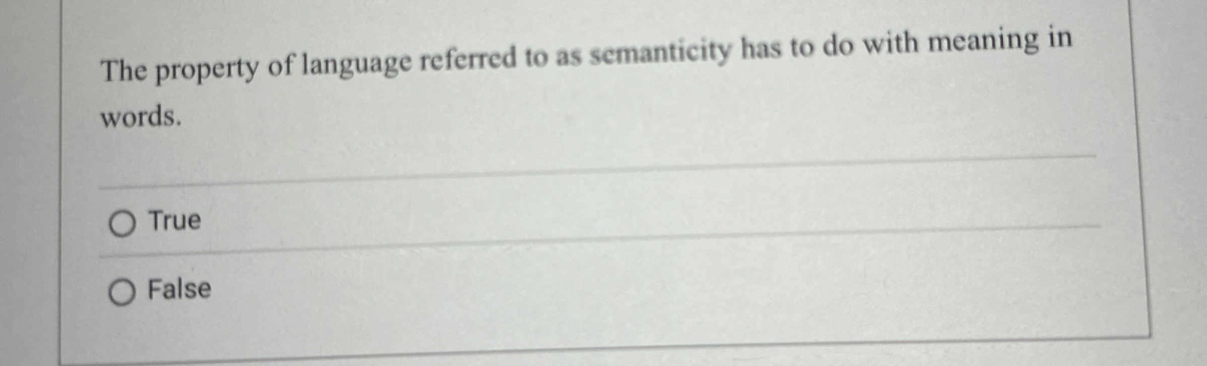 The property of language referred to as semanticity | Chegg.com