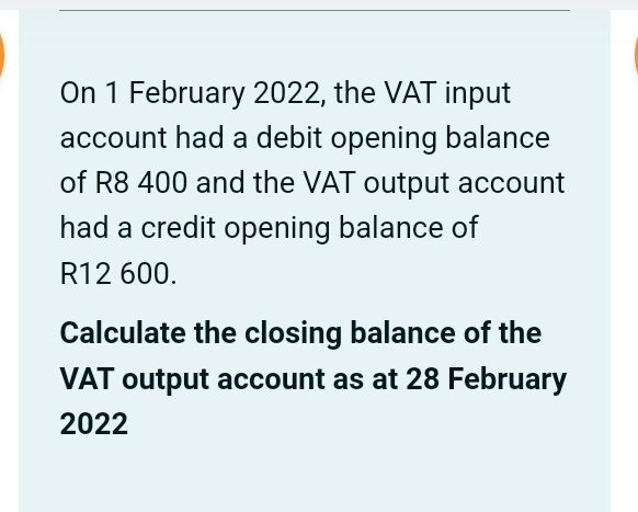 Solved The following VAT balances were extracted from the | Chegg.com