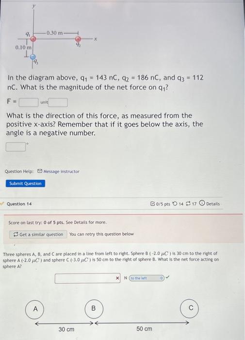Solved The two charged spheres above are both held by | Chegg.com