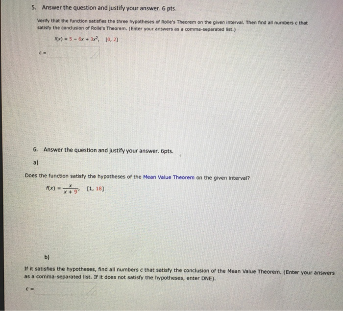 Solved 5. Answer the question and justify your answer. 6 | Chegg.com