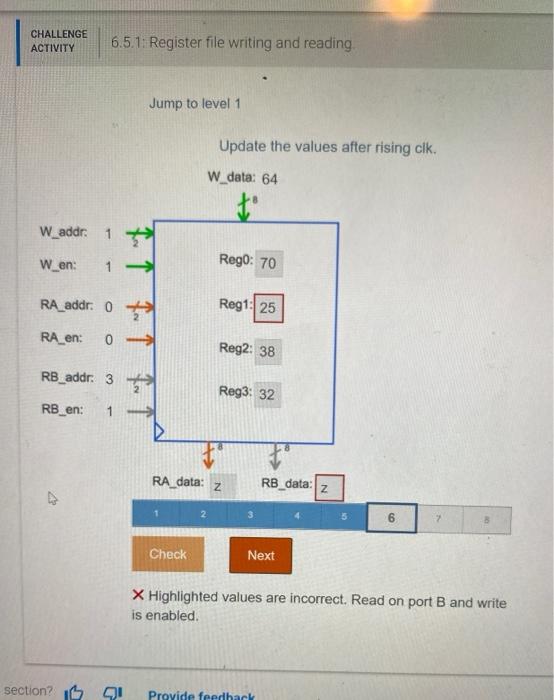 Solved CHALLENGE ACTIVITY 6.5.1. Register file writing and | Chegg.com