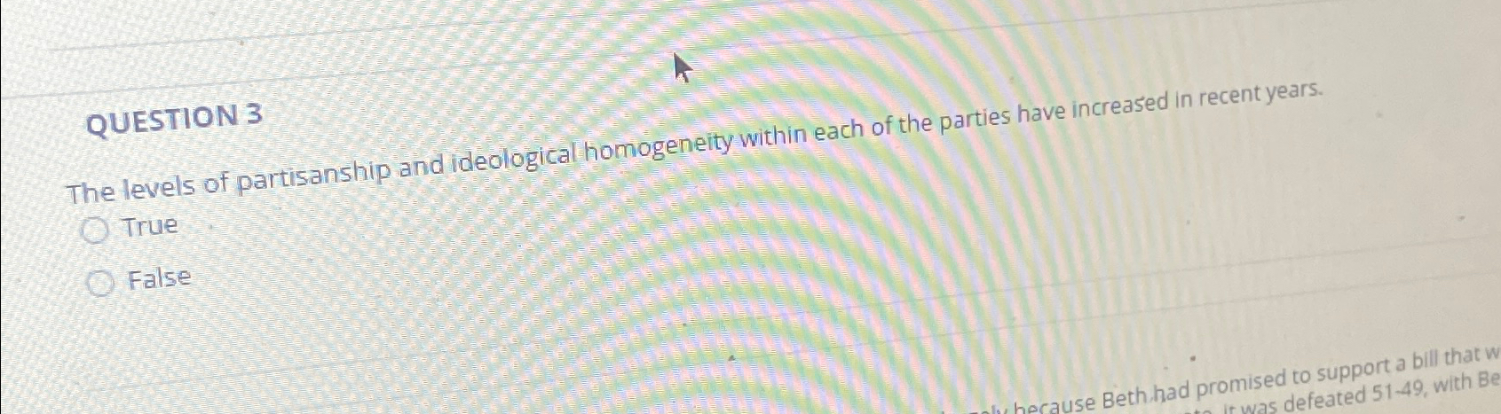 Solved QUESTION 3The levels of partisanship and ideological | Chegg.com