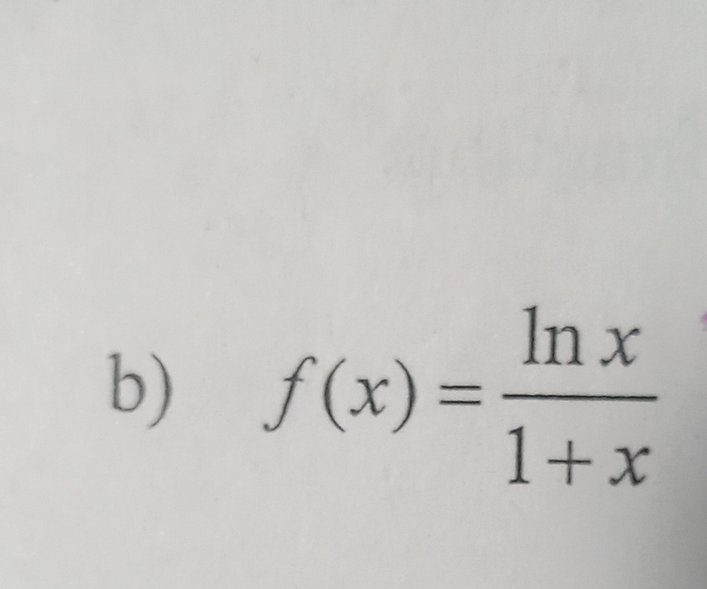 Solved b) ﻿find the derivative of f(x)=lnx1+x | Chegg.com