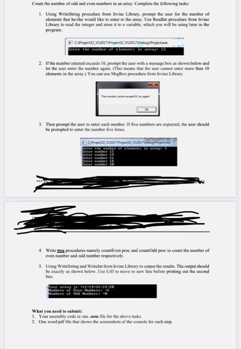 Count the number of odd and even numbers in an array. | Chegg.com