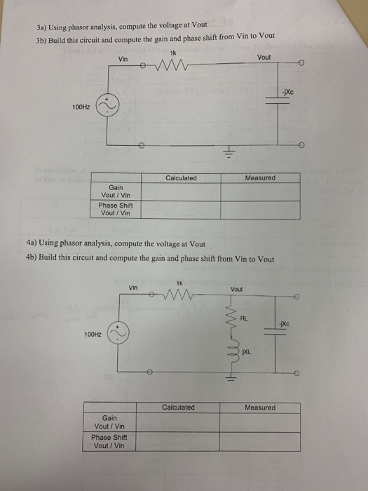 Solved 3a Using Phasor Analysis Compute The Voltage At 