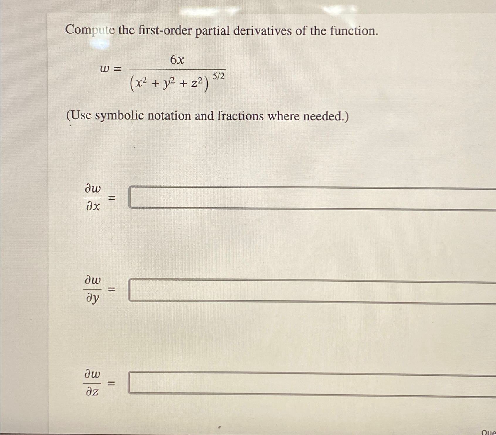 Solved Compute the first-order partial derivatives of the | Chegg.com