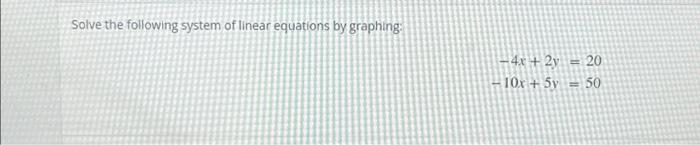 Solved Solve the following system of linear equations by | Chegg.com