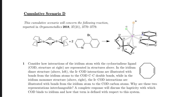 Solved consider the chloride ligands in the iridium dimer | Chegg.com