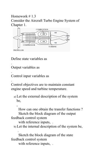 Solved Homework # 1.3 Consider the Aircraft Turbo Engine | Chegg.com