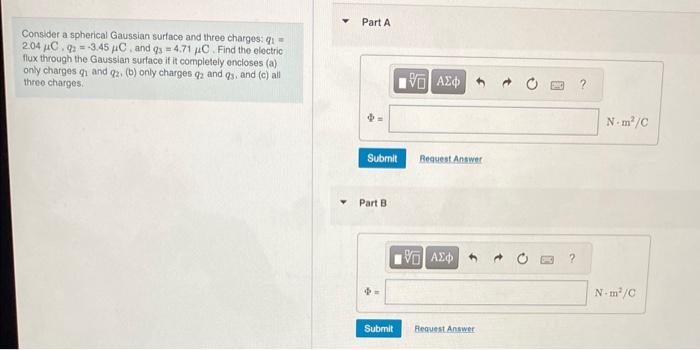 Solved Consider a spherical Gaussian surface and three | Chegg.com