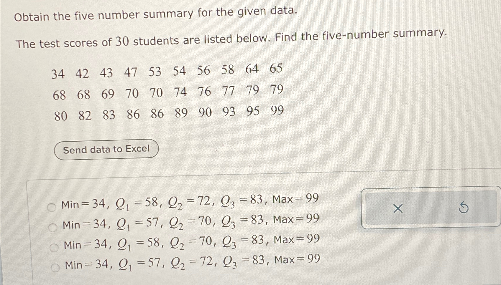 Obtain the five number summary for the given data.The | Chegg.com