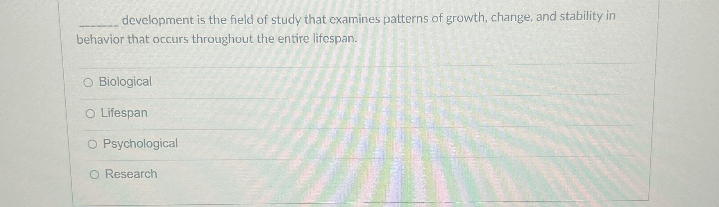 Solved development is the field of study that examines | Chegg.com