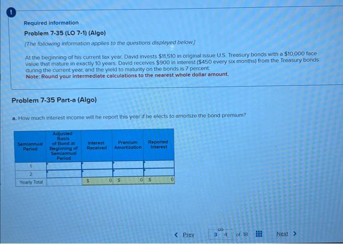 Solved Required information Problem 7-35 (LO 7-1) (Algo) | Chegg.com