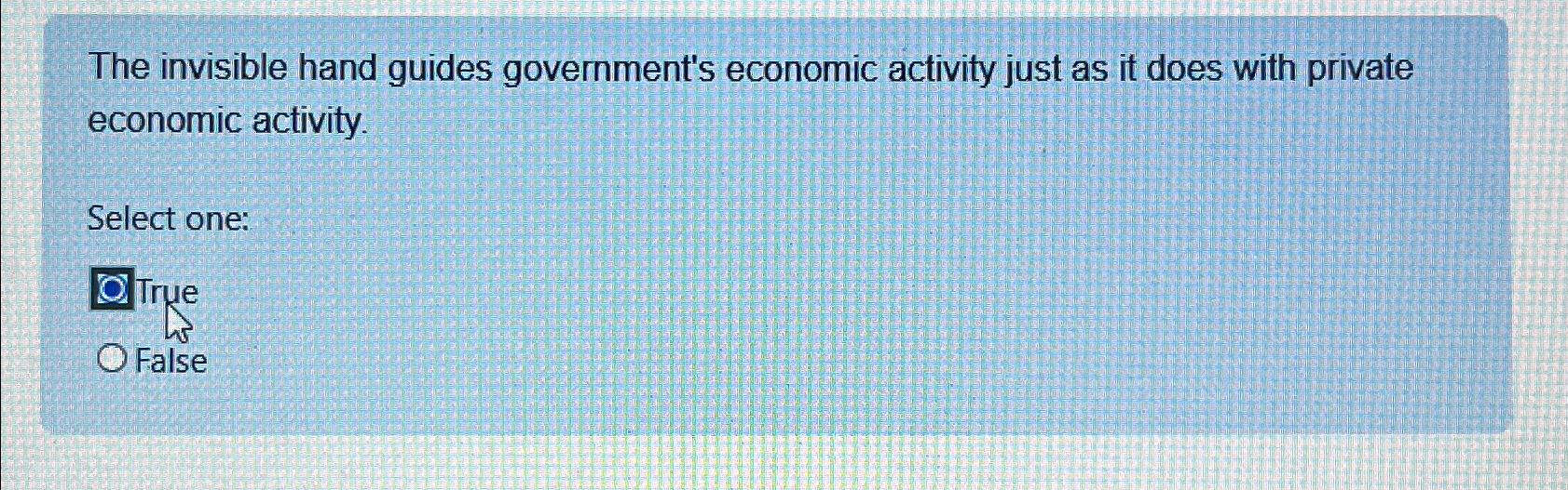 Solved The invisible hand guides government's economic | Chegg.com