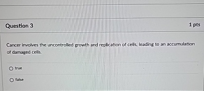 Solved Question 31 ﻿ptsCancer involves the uncontrolled | Chegg.com