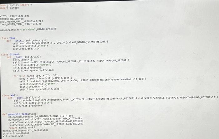 Solved i need help creating a Projectile code for my tanks. | Chegg.com