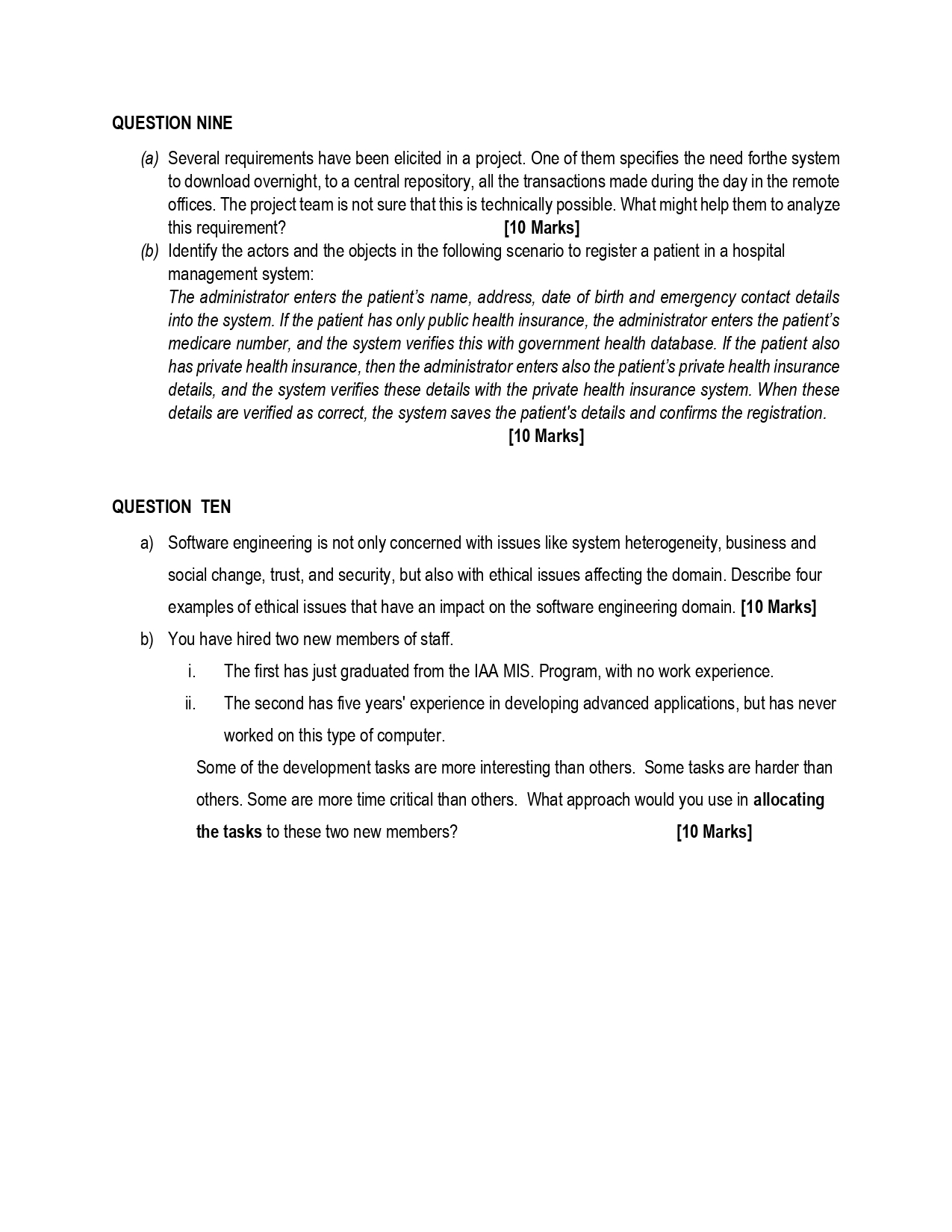 Solved QUESTION NINE(a) ﻿Several requirements have been | Chegg.com