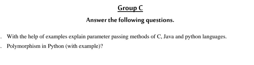 Solved Group CAnswer the following questions.With the help | Chegg.com