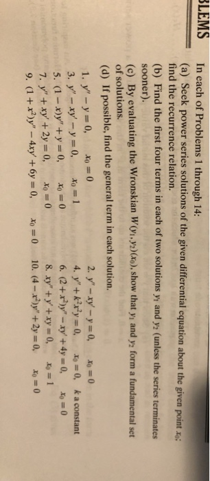 Solved BLEMS In each of Problems 1 through 14: (a) Seek | Chegg.com
