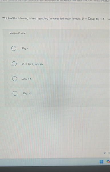 Solved Which of the following is true regarding the weighted | Chegg.com