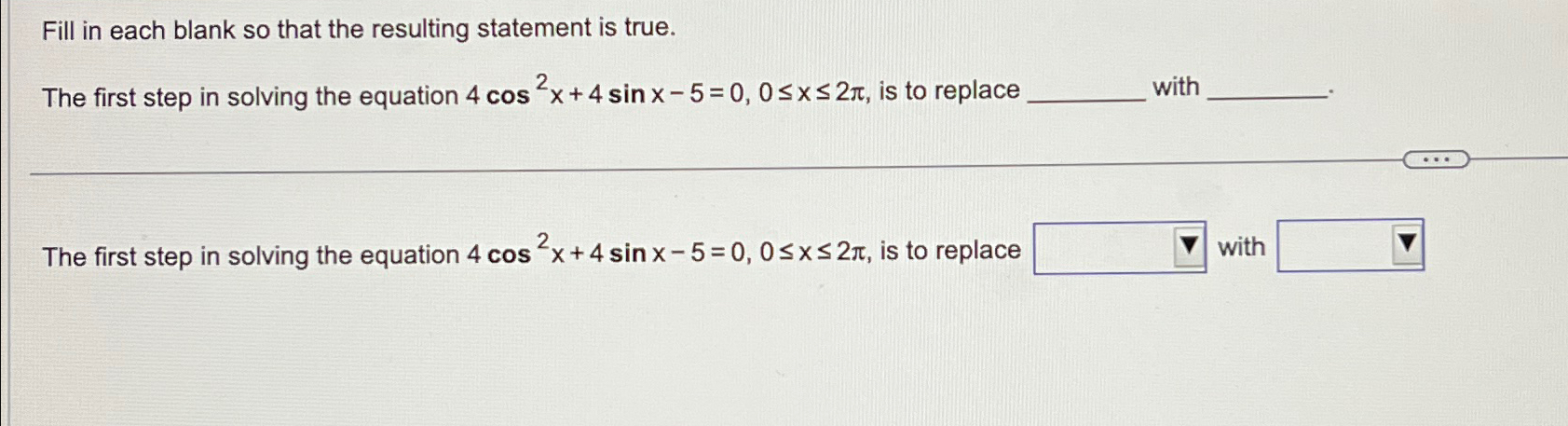 Solved Fill in each blank so that the resulting statement is | Chegg.com