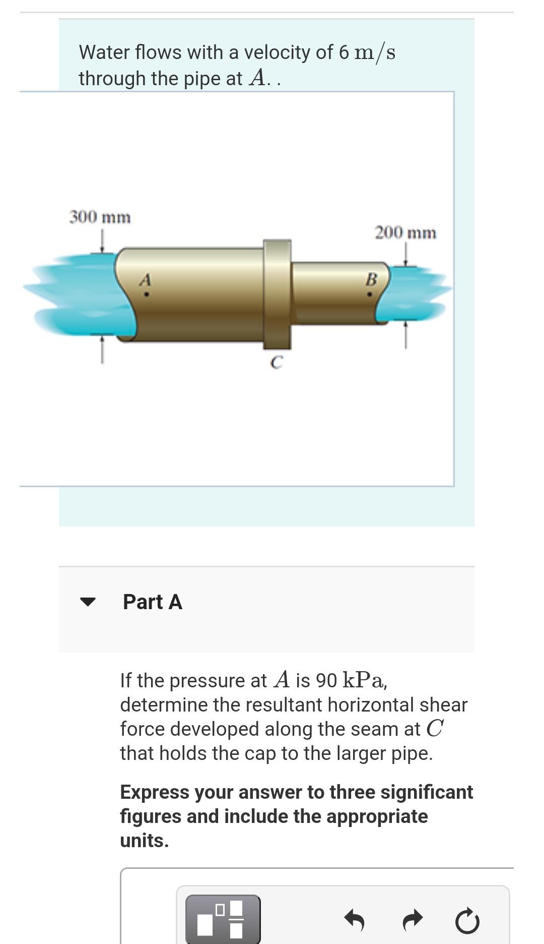 Solved Water flows with a velocity of 6 m/s throurh the nine | Chegg.com