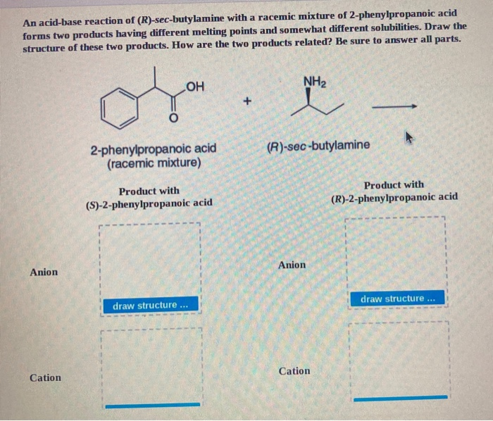 Solved An acid-base reaction of (R)-sec-butylamine with a | Chegg.com