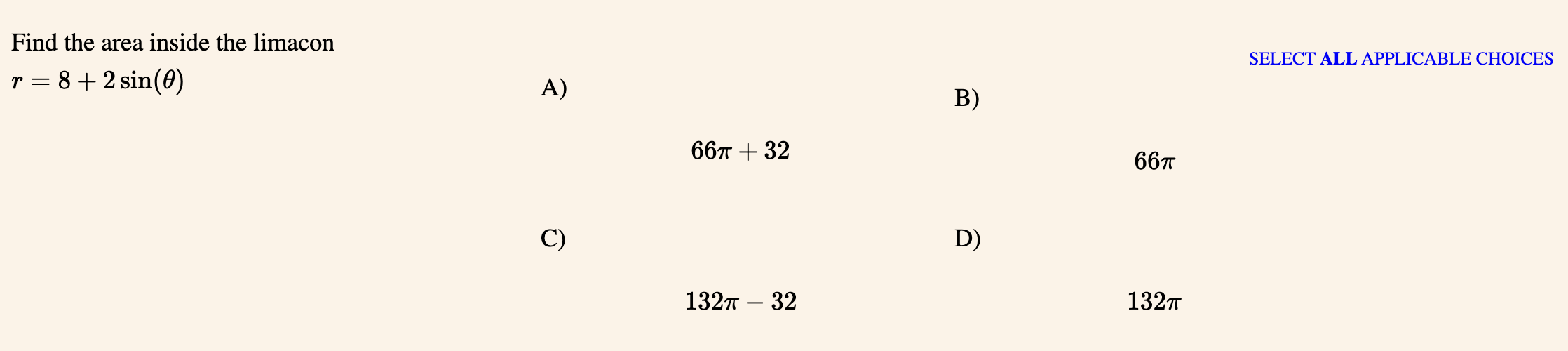 Solved Find the area inside the | Chegg.com