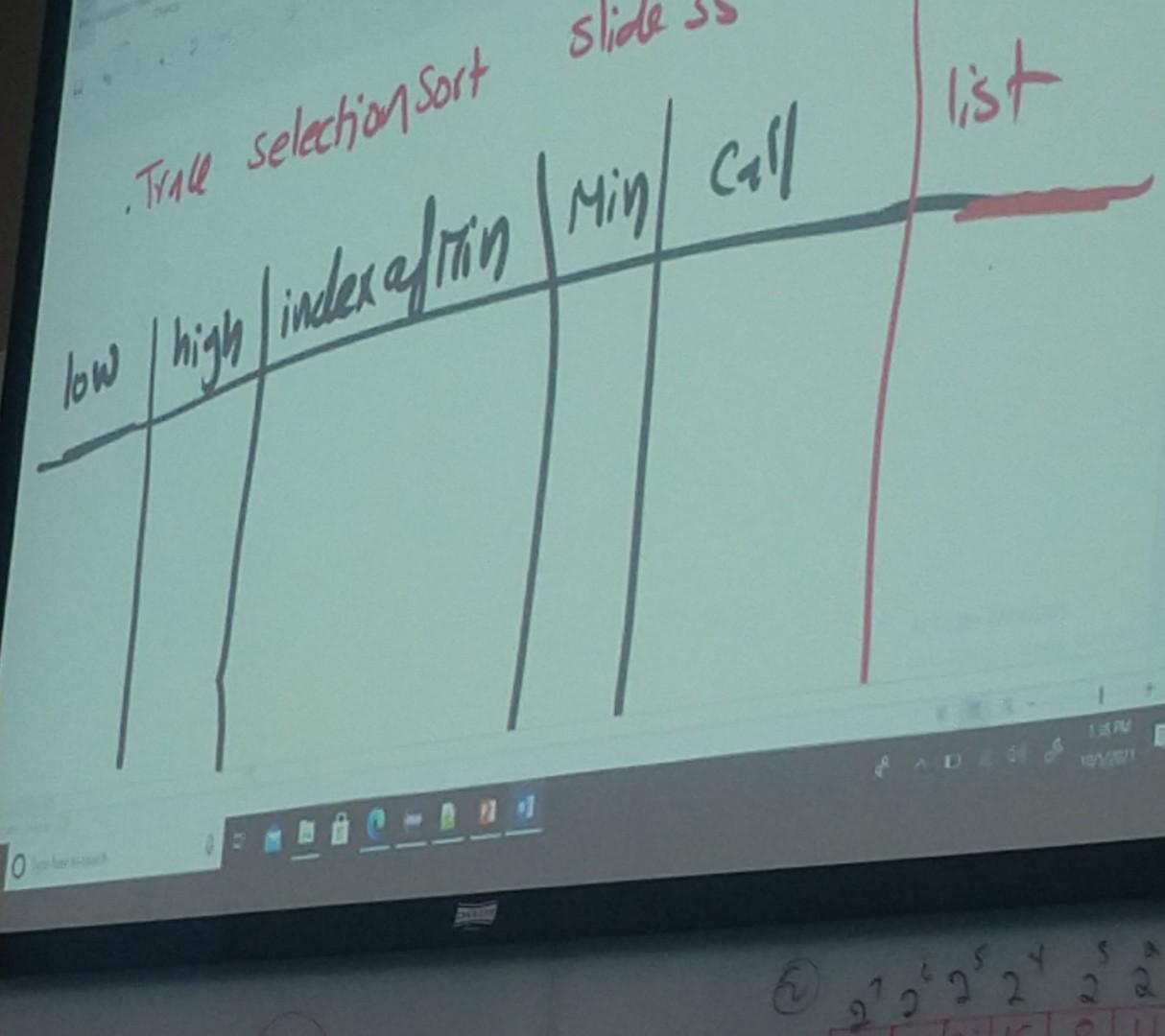 Solved Using recursive binary search, fill in the chart. The | Chegg.com