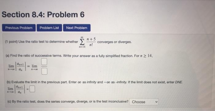 Solved Section 8.4: Problem 6 Previous Problem Probler List | Chegg.com