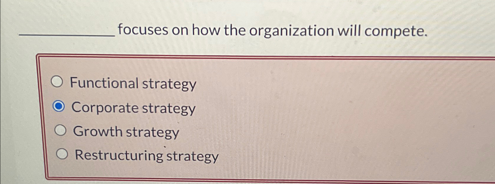 Solved focuses on how the organization will | Chegg.com