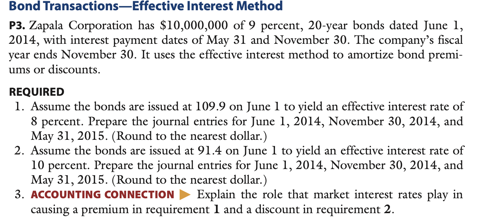 Solved Bond Transactions-Effective Interest MethodP3. | Chegg.com