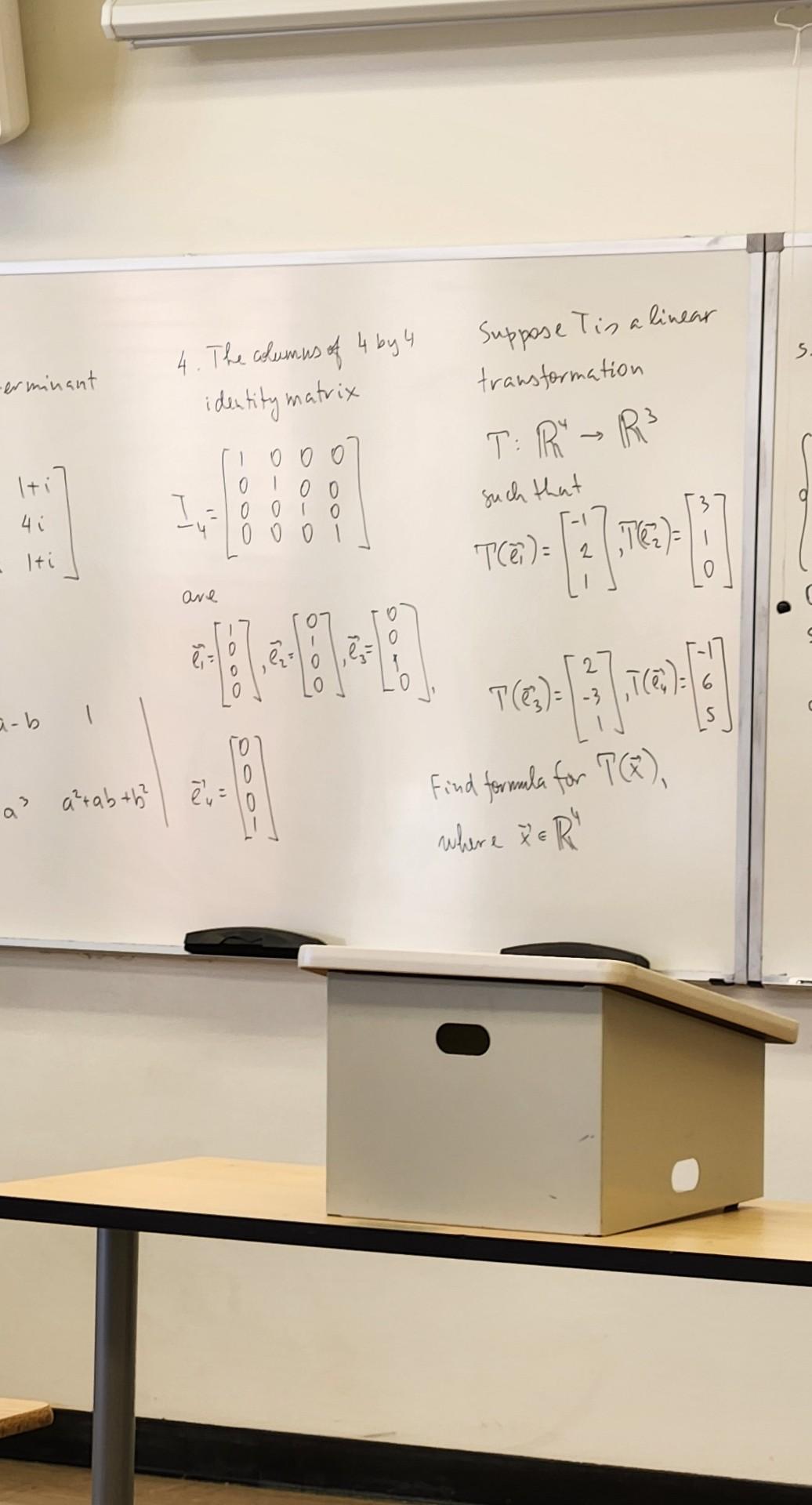 Solved 4. The alumus of 4 by 4 Suppose T in a linear | Chegg.com