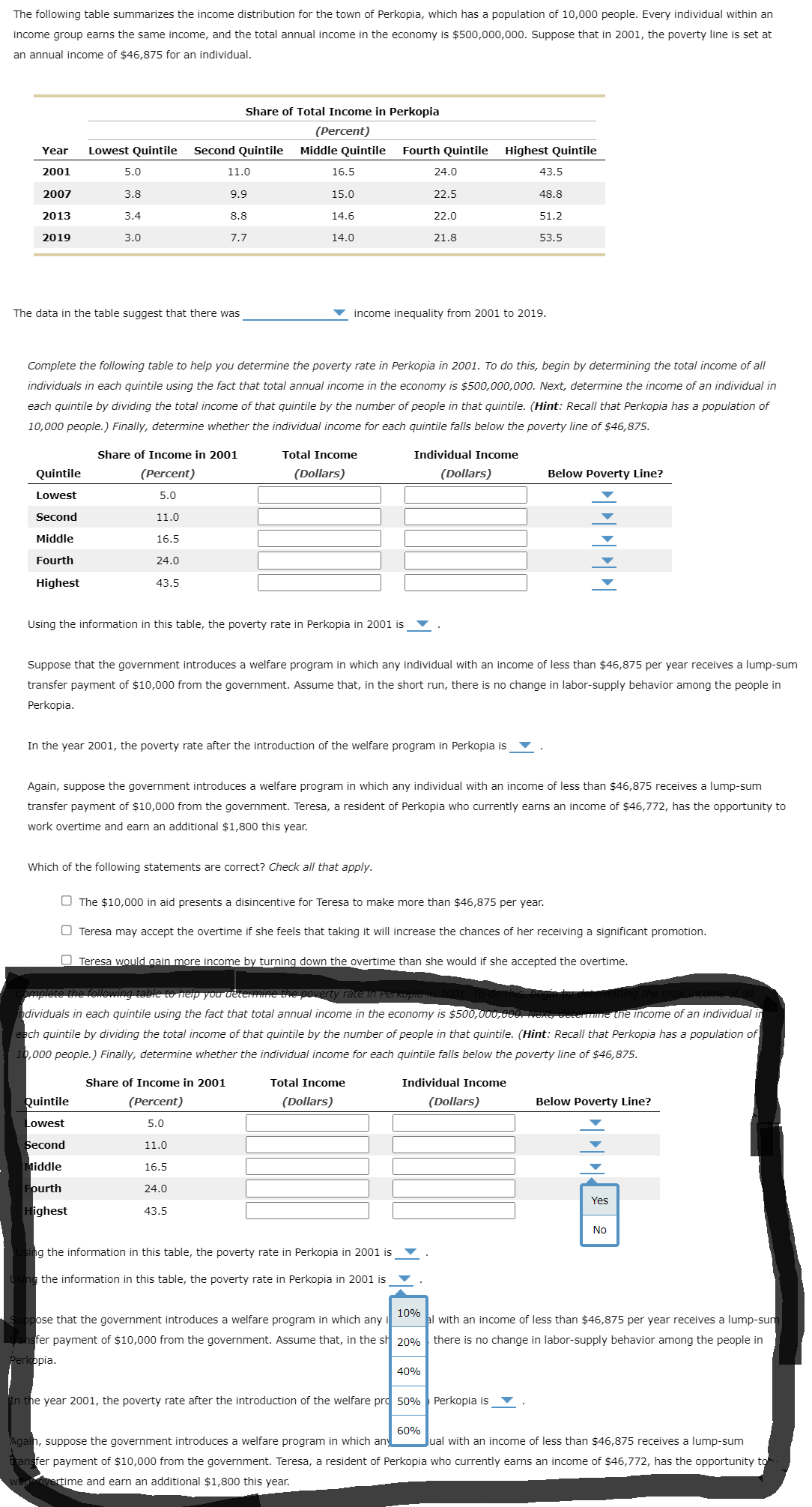 The black line box is just to show the drop-down list | Chegg.com