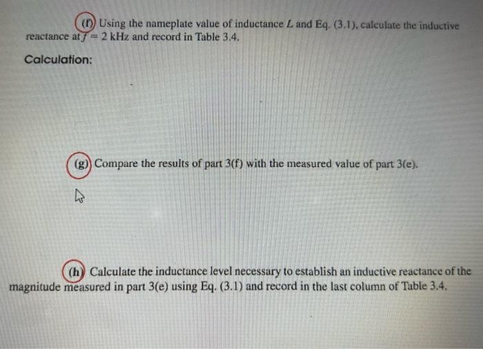 Solved Inductive Reactance (a) Construct the network of Fig. | Chegg.com
