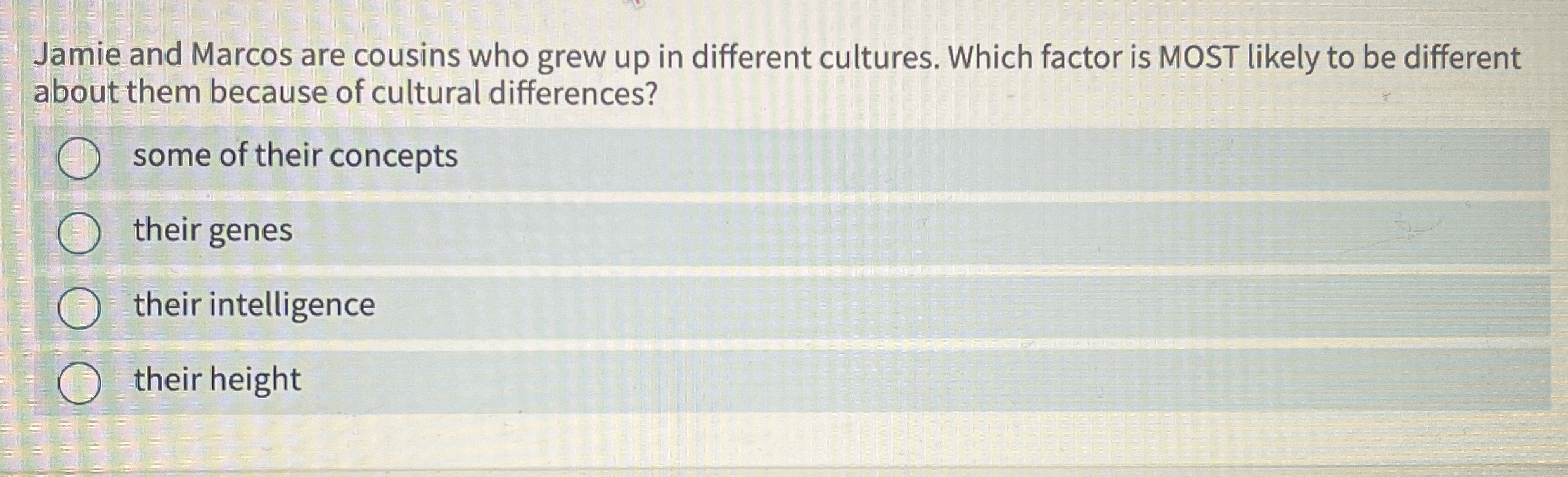 Solved Jamie and Marcos are cousins who grew up in different | Chegg.com