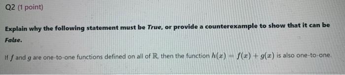 Solved For each statement below, explain why it must be | Chegg.com