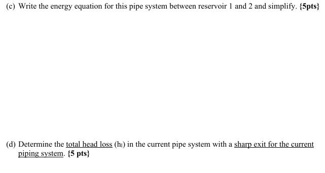 [Solved]: (h_(1)) in the current pipe system with a sharp ex
