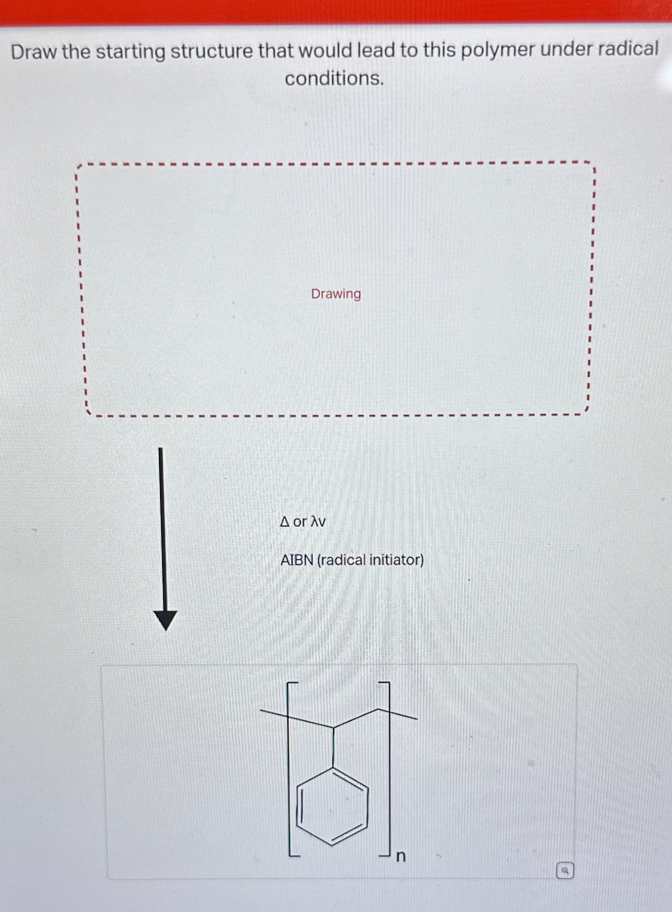Solved Draw the starting structure that would lead to this | Chegg.com