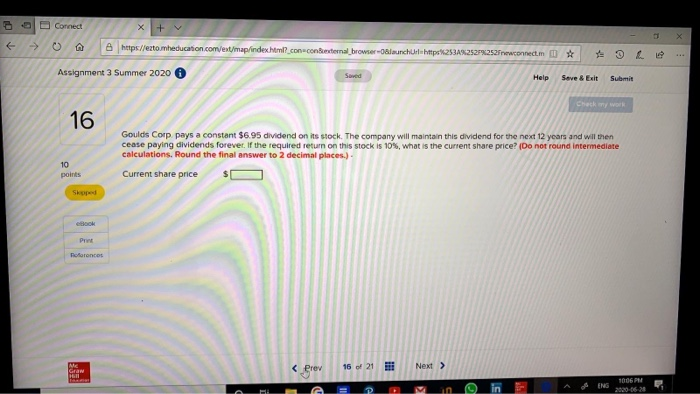 Solved Connect 1 Х https://ezto | Chegg.com