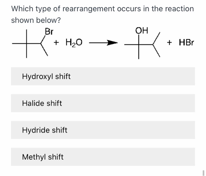 Solved Which type of rearrangement occurs in the reaction | Chegg.com