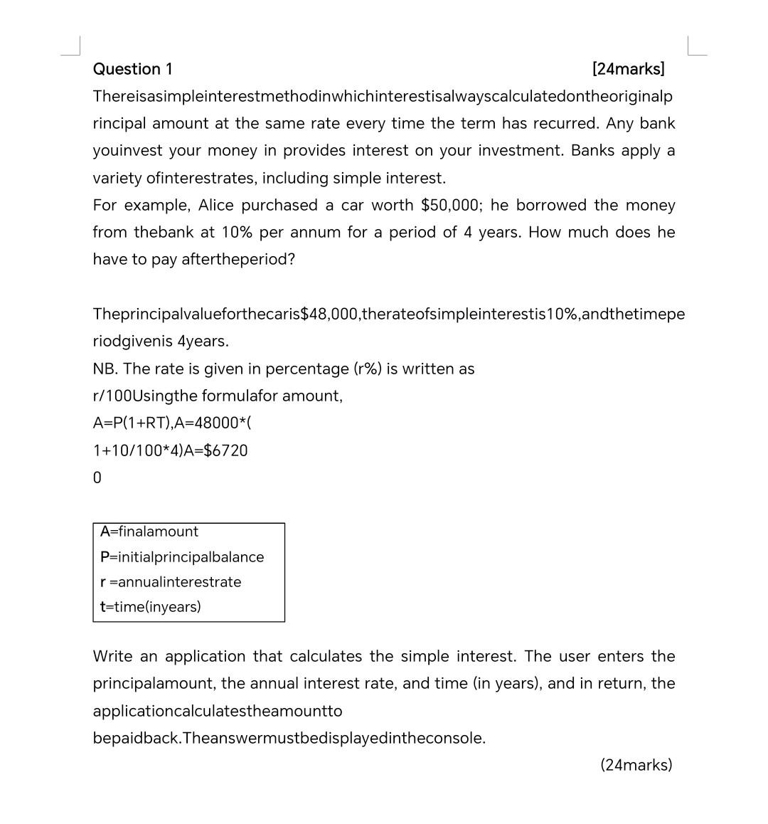 Solved Question 1 24marks Chegg
