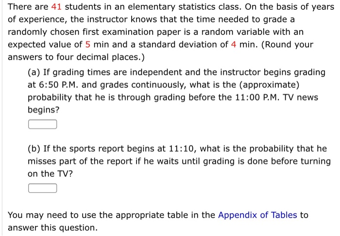 Solved There are 41 students in an elementary statistics | Chegg.com