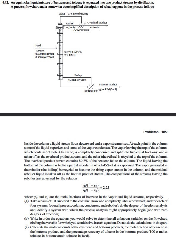 Inside the column a liquid stream flows downward and | Chegg.com