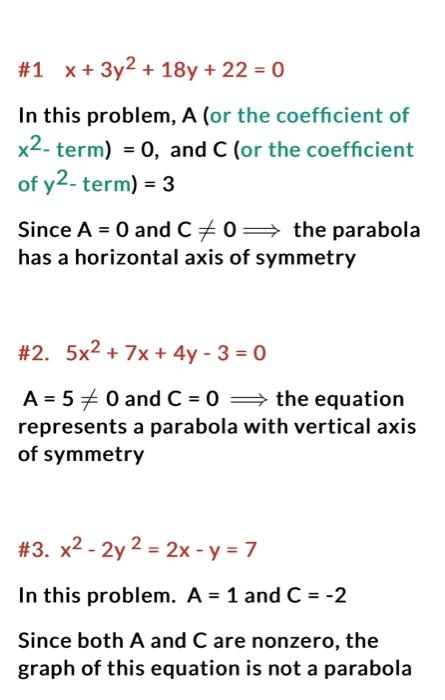 Solved For each of the given equations, find the values of A | Chegg.com