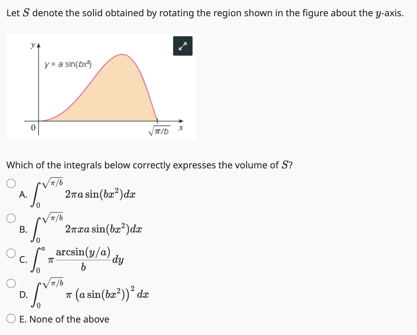 Solved Let S ﻿denote the solid obtained by rotating the | Chegg.com